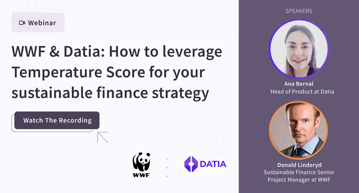 Datia's Webinars | WWF & Datia: How to leverage Temperature Score for your sustainable finance ...